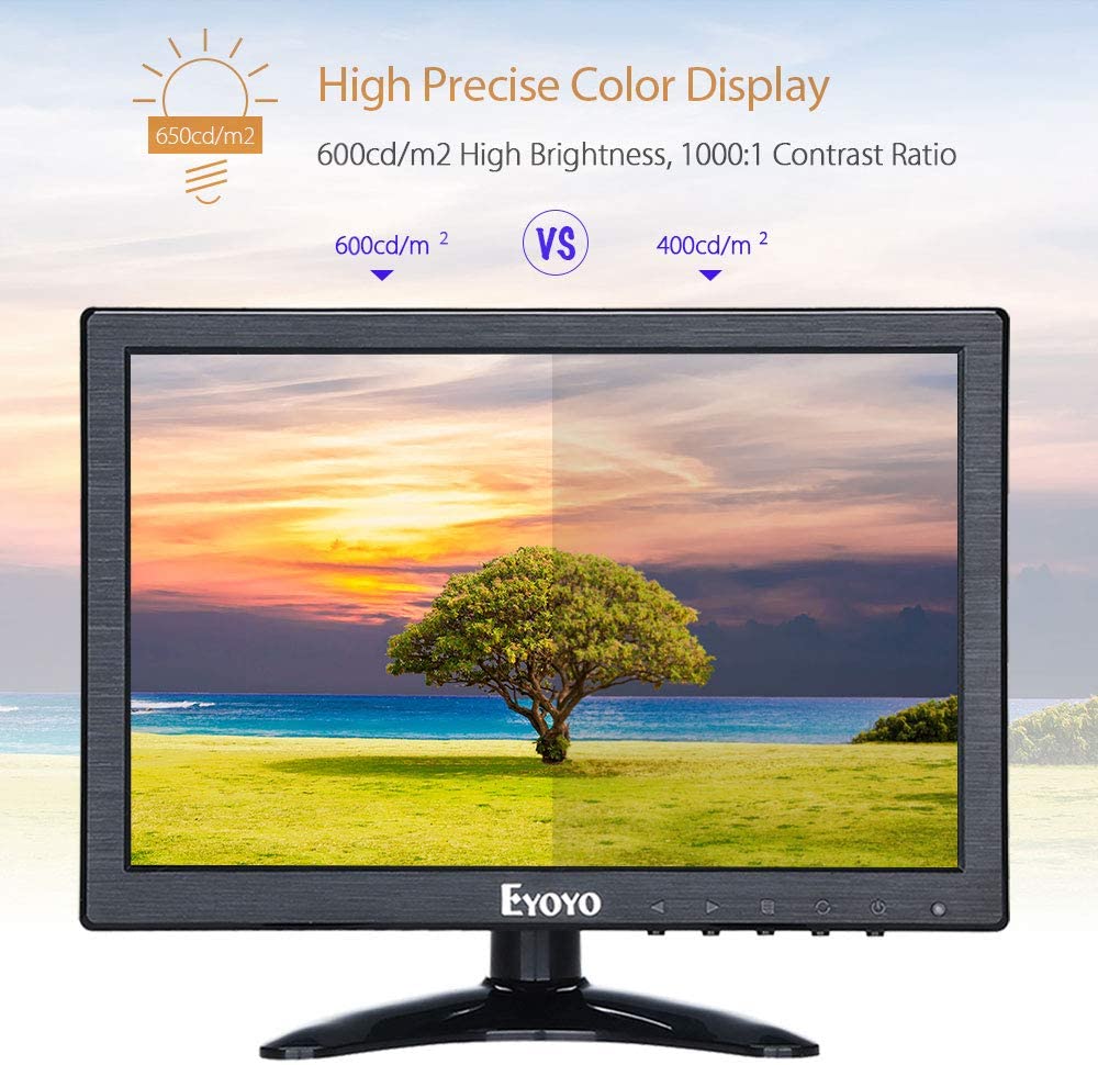 Eyoyo 10 inch Monitor HDMI LCD Monitor 1920x1200 16:10 IPS Screen ...
