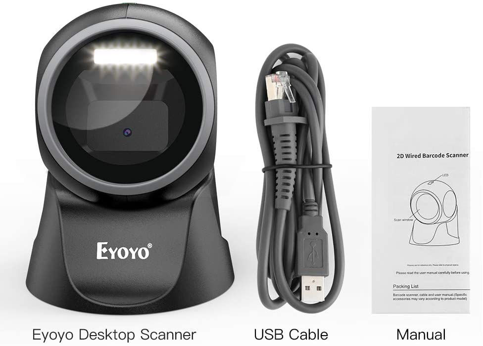 Eyoyo Ey 7130 1d 2d Desktop Barcode Scanner With Automatic Sensing Scanning Omnidirectional